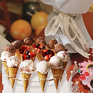 16 Holes Ice Cream Cone Holder Stand, Transparent Acrylic Material Ice Cream Cone Rack Cupcake Cones Baking Rack for Kids Birthday Afternoon Tea Party and More