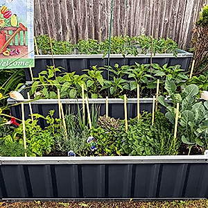 KING BIRD 3 Tiers Raised Garden Bed Dismountable Frame Galvanized Steel Metal Patio Garden Elevated Planter Box 46’’x46’’x23.6’’ for Growing Vegetables Flower (Dark Grey)