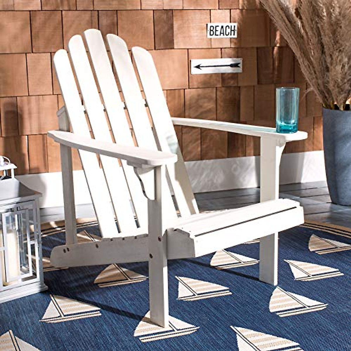 SAFAVIEH Outdoor Topher White Classic Adirondack Chair