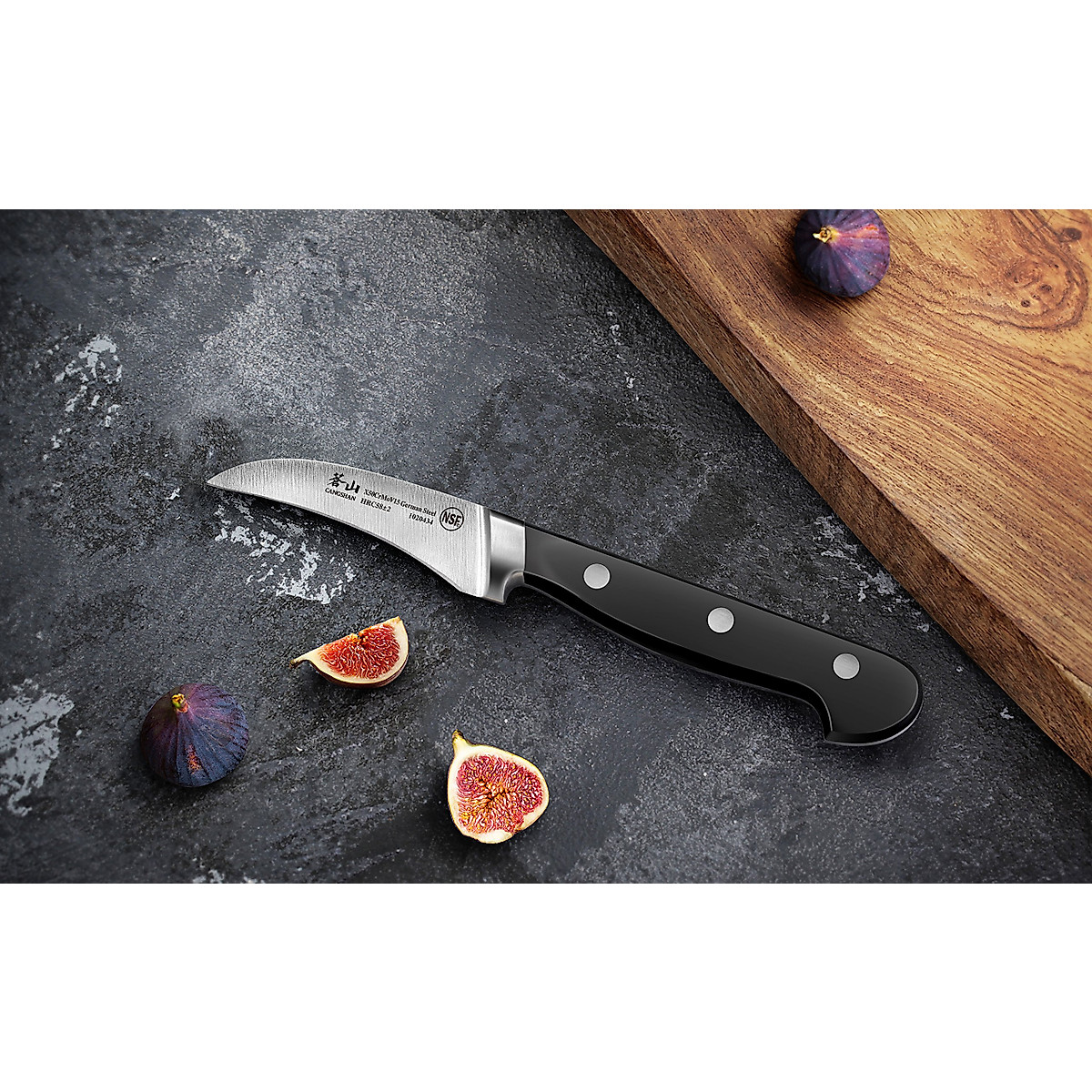 Cangshan V2 Series 1020434 German Steel Forged Peeling/Tourne Knife, 2.75-Inch Blade