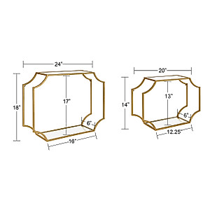 Kate and Laurel Ciel Modern Glam Metal Wall Shelf Set, Set of 2, Metallic Gold, Elegant Wall Decor and Storage