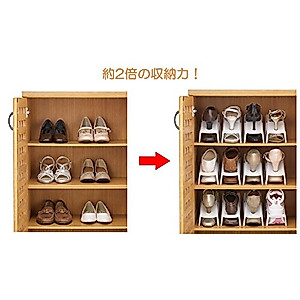 Iseto I-557 Shoe Holder, Space Saving Shoe Storage (Slim Type), Set of 5, White