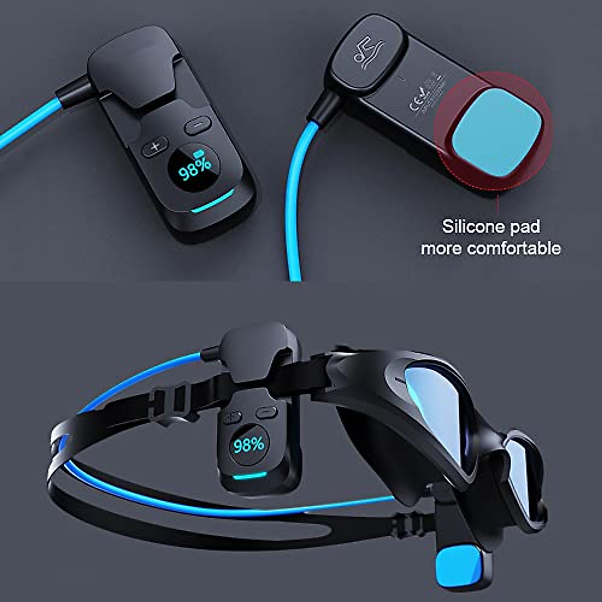 FOLEY Bone Conduction Headphones 12H Playtime Waterproof Headphones for Swimming Earbuds Wireless Bluetooth 5.3 Open Ear Sports Headphones with MP3 Player for Cycling, Diving, and More Activities