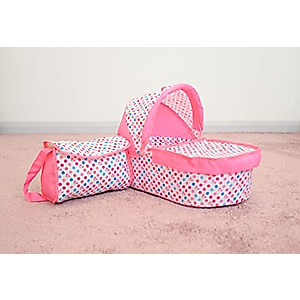 Kookamunga Kids Unicorn Reversible Doll Pram with Diaper Bag. for Kids Aged 3+ Fits Dolls up to 18". Doll not Included.