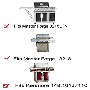 YIHAM KB811 Grill Burner for Master Forge 3218LTN, L3218, Kenmore 148.16137110, 148.16156211, S3218ANB Stainless Steel Replacement Parts Tube Burner 16 3/4 inch, Set of 5