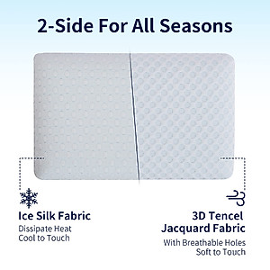 Hcore Gel Memory Foam Pillow Dual-Sided Cooling & Cozy Washable Cover for All Seasons Ventilated Breathable Sleeping- CertiPUR-US Queen (Pack of 1)