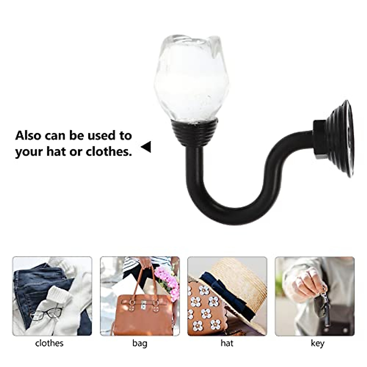 Healifty Curtain Ties Crystal Rose Flower Wall Decorative Tieback Hooks Curtain Tassel Hanger Holder Clothes Hat Towel Coat Hanger Hook for Home Decoration Curtain Tiebacks