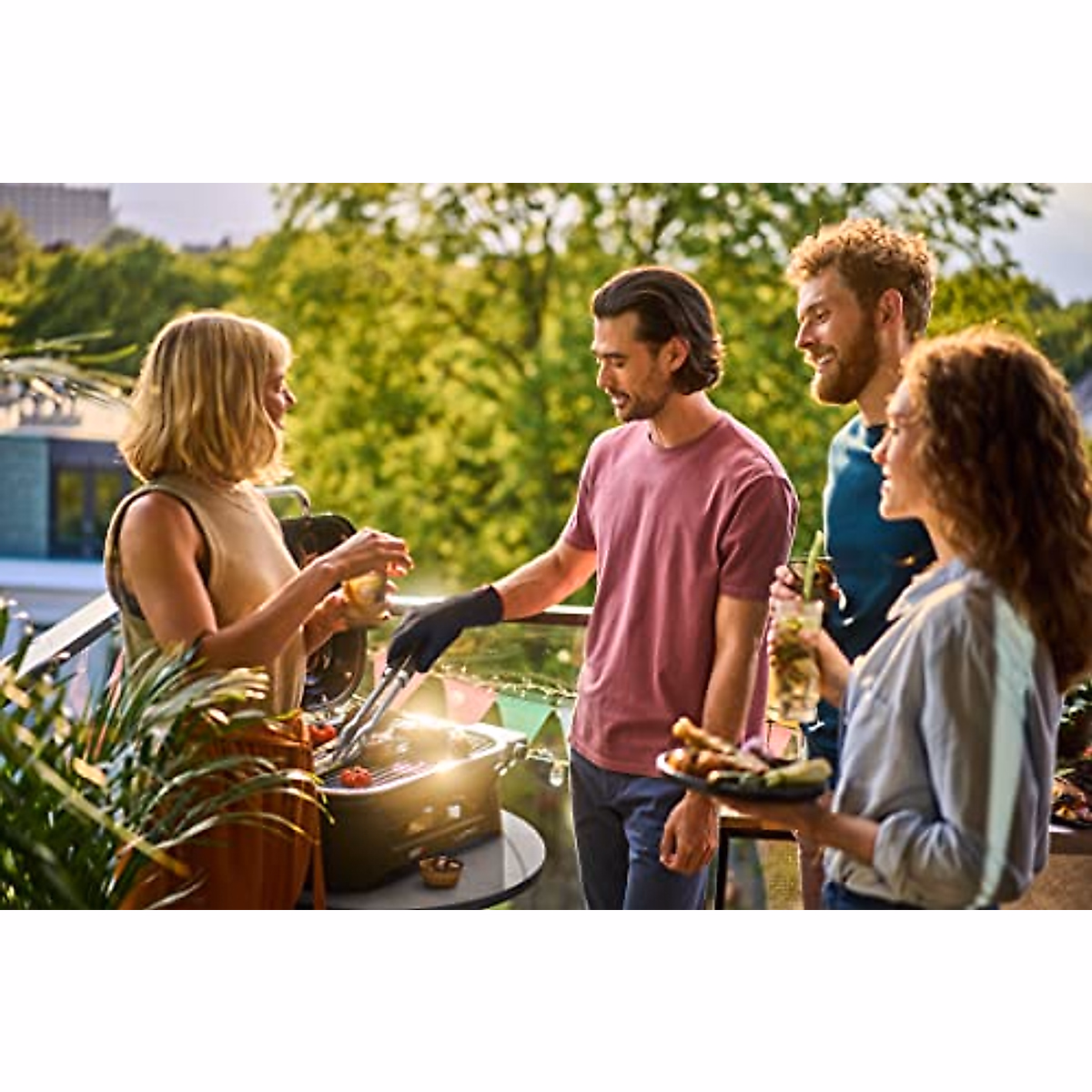 Weber Lumin Compact Electric Grill, Black, with Lumin Compact Grill Stand