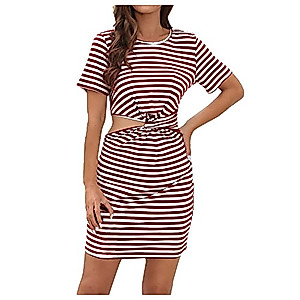 Summer Dresses for Women 2023, Plus Size Dresses Women's Vacation Outfits Sundress Maxi Cocktail Dresses Wedding Guest Slimming 21St Birthday Dress Dressed 2023 Open Back Dress (L, Pink)