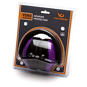 Venture Gear VG80 Series Adult Hearing Protection Earmuff, Purple, VG Clamshell, one Size (VGPM8065C)