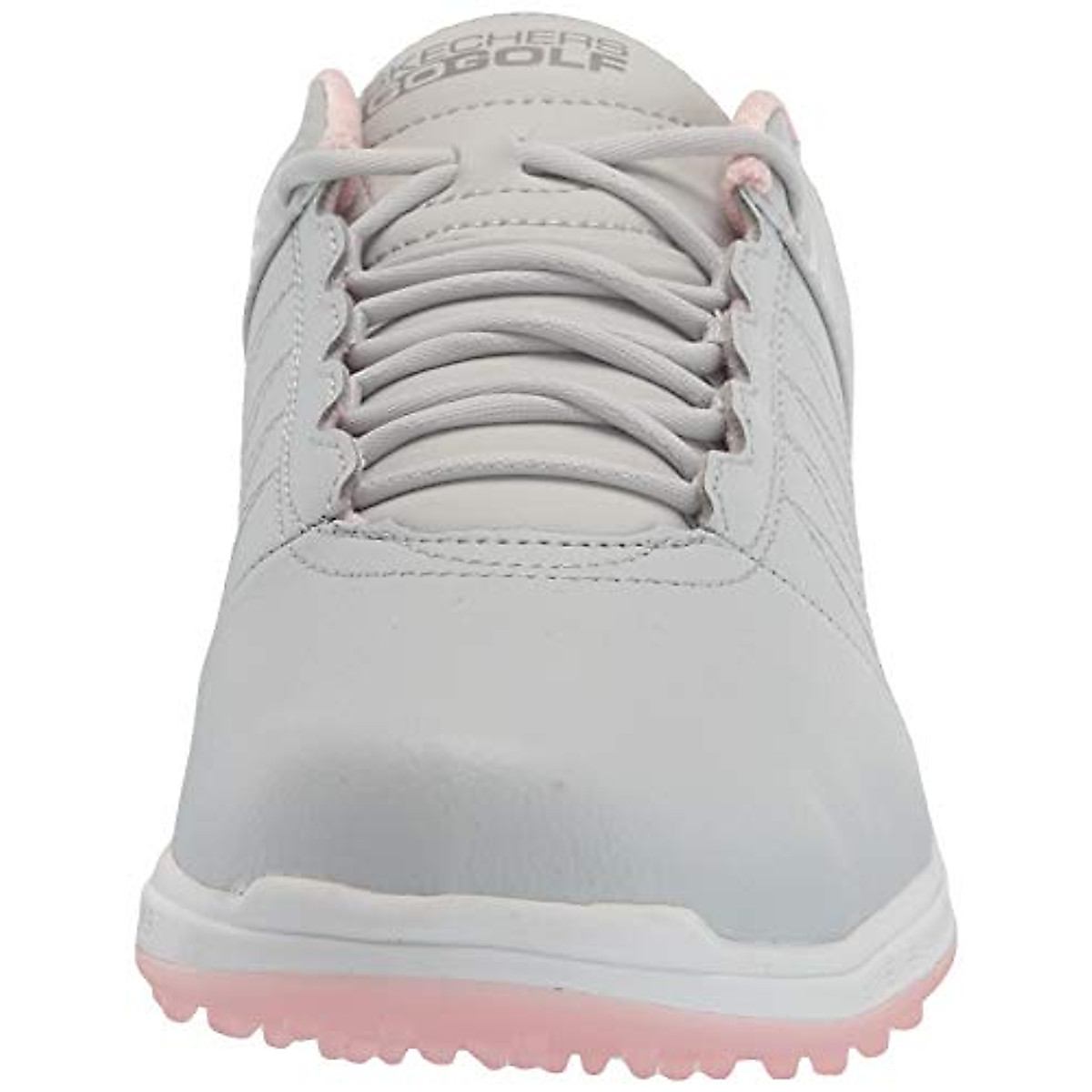 Skechers womens Pivot Spikeless Golf Shoe, Light Gray/Pink, 8.5 US