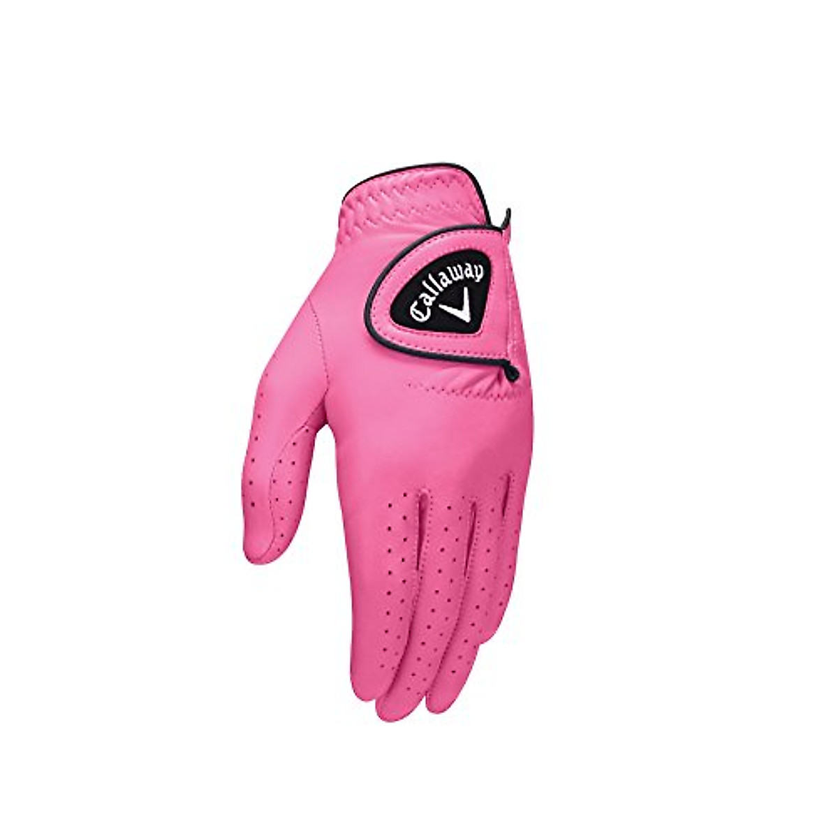 Callaway Golf 2017 Women's OptiColor Leather Glove, Pink, Large, Worn on Left Hand