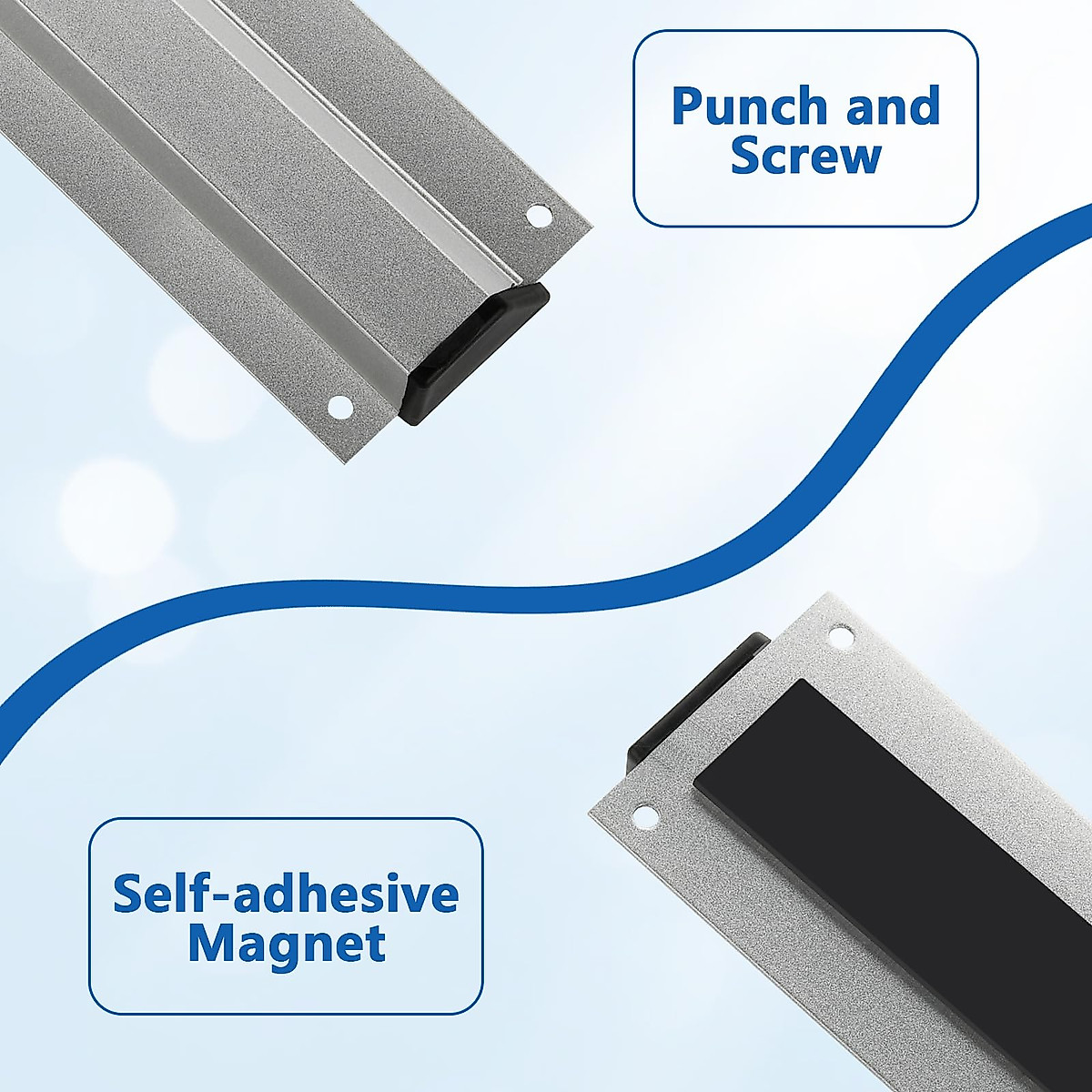 16 Inch Restaurant Receipt Holder with Ticket Rack Magnetic Note, Silver Kitchen Slide Check Rack, Bill Orders Ticket Holder Tab Aluminum Display Rail for Restaurant Cafes Pubs Bars