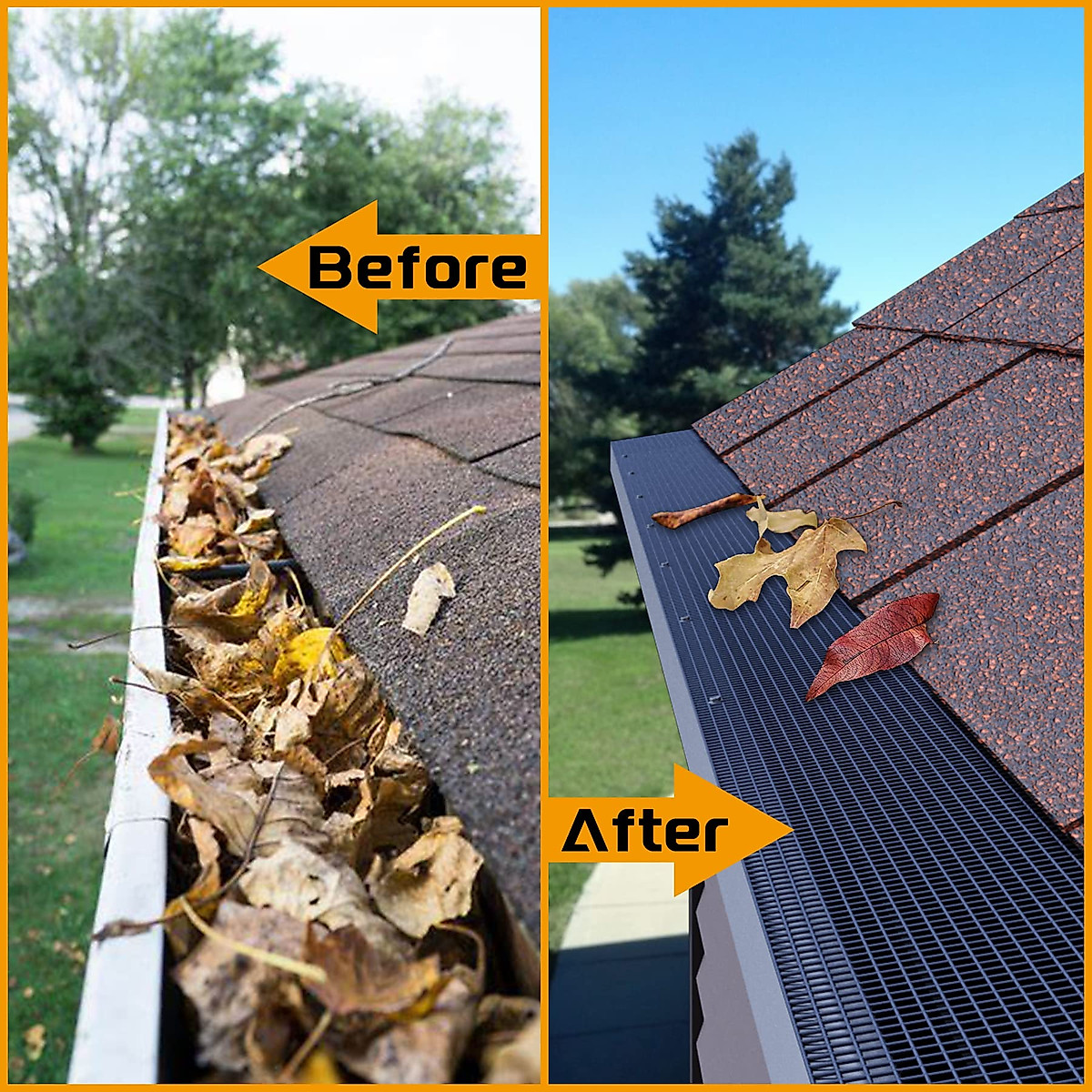 Powrocket Gutter Guard,4" 5" Leaf Protection Gutter Cover,30 Count Stainless Steel Mesh Gutter Covers,Prevents Roof Clogged Downspouts,Easy to DIY,Total Covers 96 Feet White