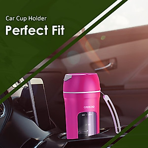 GREECHO Portable Blender, One-handed Drinking Mini Blender for Shakes and Smoothies, 12 oz Personal Blender with Rechargeable USB, Made with BPA-Free Material Portable Juicer, Rose Red