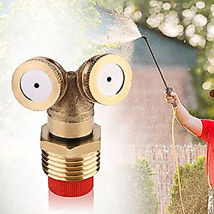 2pcs Brass Spray Misting Nozzle, Double Nozzle Spray Agricultural Garden Sprinkler Irrigation Sprayer for Washers Cleaner Gun