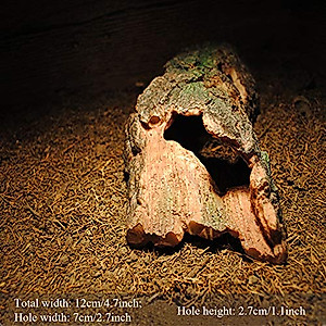 Reptile Habitat Decor Hideouts Critter Cavern Bark Bends Resin Ornament Hiding Place for Leopard Gecko Cichlids Spiders Lizards Snakes