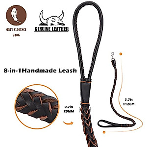 FOVRLZSE Leather Dog Leash,Durable Cowhide Braided Dog Training Leash for Large and Medium Dogs