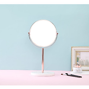 SsweetyPrincess Vanity Tabletop Mirror with 1X/7X Magnification (Rose Gold)