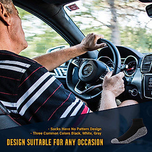 6 Pairs Cotton Extra Heavy Athletic Socks Wicking Work Cushion Ankle Sport Running Short Socks for Men & Women (Black Ankle 6 Pairs, Middle)