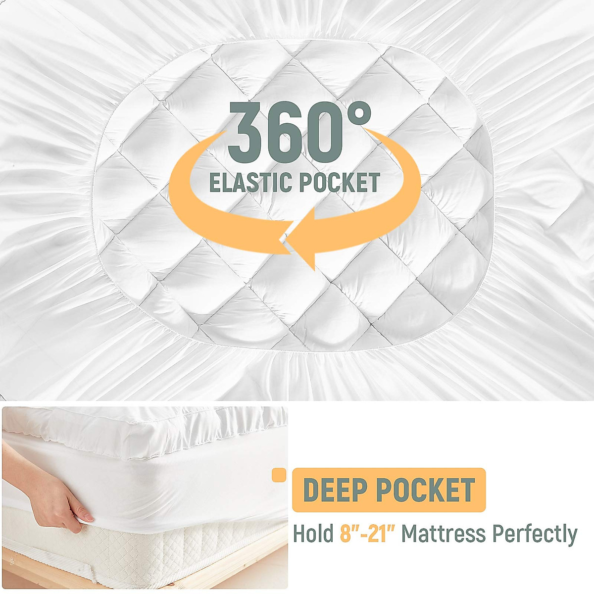 MINOROTY Mattress Topper Full Size, Extra Thick Plush Mattress Pad Cover Topper, Cooling Pillow Top with 8-21Inch Deep Pocket