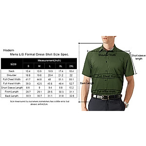 HISDERN Green Dress Shirts for Men Regular Fit Business Casual Button Down Shirts Olive Green Short Sleeve Mens Shirts Fashion Contrast Striped Collared Shirt