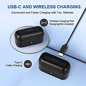 QHQO 【2023 New】 Wireless Earbuds, True Wireless Bluetooth Earbuds 5.2 with Reduction Touch, IPX8 Waterproof Bluetooth Earbuds with Wireless Charging 42H Playtime for Android and iOS