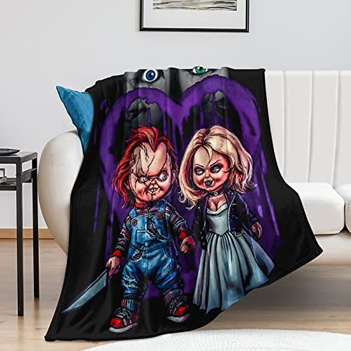 Chucky Flannel Blanket Air Conditioner Blanket Horror Movie Lightweight Soft Throw Blanket for Couch Bed Sofa 50"x60"