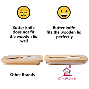 Porcelain Butter Dish with Knife & Wooden Lid, Candiicap Airtight Butter Keeper for Countertop, Large Butter Holder for East West Coast Butter(Matte Pink)