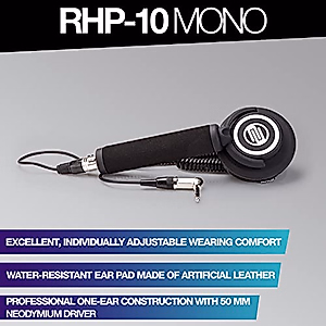 Reloop RHP 10 Mono Professional One-Ear Headphone with 50mm Neodymium Driver, Black