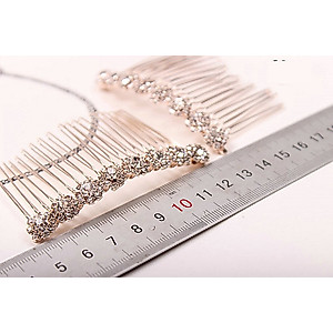 Letshopping® High-grade Alloy Diamond Tiara Comb Hair Accessories Hair Fork(2pc) Rose gold