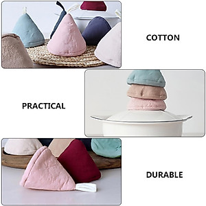 Cabilock Oven Mitt Oven Mitt 4pcs Cotton Hot Handle Holder Triangle Skillet Handle Covers Non- Pan Griddle Covers for Home Hot Pot Silicone Pot Lids Silicone Oven Mitts