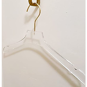 10 Pack Acrylic Clothes Hangers with Gold Hook