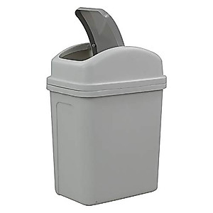 Minekkyes 3 Gallon Plastic Garbage Can, Kitchen Trash Can with Lid, 1 Pack (Grey)