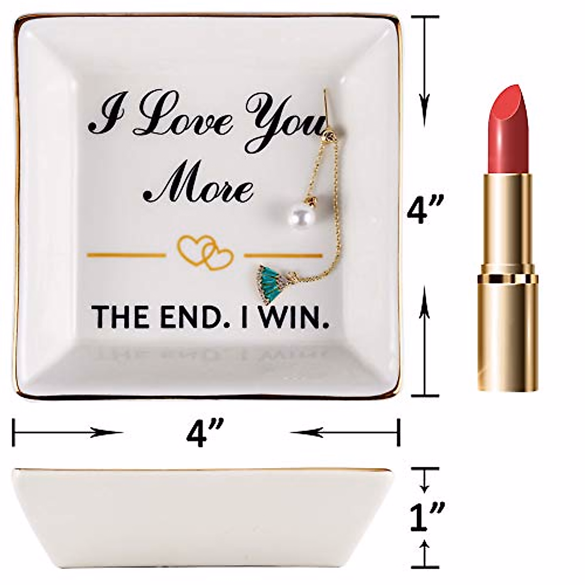 Mothers Day Gifts for Wife Gifts from Husband, Happy Anniversary - Romantic Wife Gifts for Her Wife, Best Wife Mothers Day Birthday Gifts, Ring Dish Holder, Jewelry Tray, Trinket Dish, I Love You More