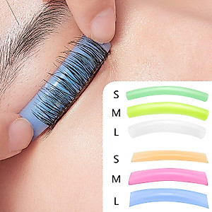 24 Pieces Eyelash Lifting Rods Eyelash Perming Pads Silicone Eyelash Perm Lift Pads Eyelash Curler Refills Pads for Eyelash Lifting (Small, Medium, Large)