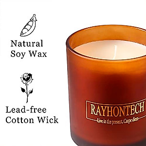 English Pear Freesia Soy Candles in Jars Scented, Aromatherapy Candle Gift for Men, Long Lasting Candles for Home Scented, 7.8Oz