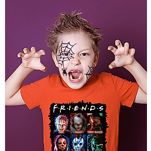 9 Sheets Halloween Iron on Transfers for T-Shirts,Halloween Heat Transfer Vinyl,Horror Movie Iron on Patches Sticker Halloween Iron on Decals for T-Shirt Clothes DIY