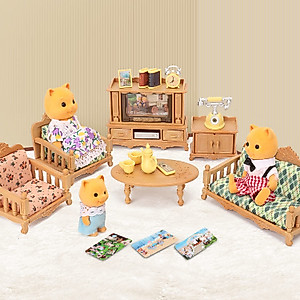 Dollhouse Furniture Set for Kids Toys Miniature Doll House Accessories Pretend Play Toys for Boys Girls & Toddlers Age 3+ with Living Room, Sofa, TV...