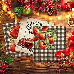 Sunnyray 24 Pcs Swedish Kitchen Dish Cloths Kitchen Towels Reusable Sponge Cleaning Cloths Wipes Absorbent Washable Dish Rags for Bathroom Cleaning(Red and Green,Novelty Style)