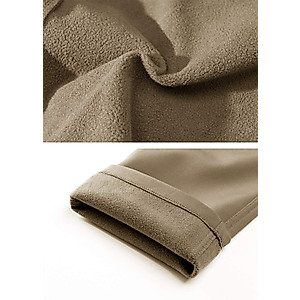 TACVASEN Mens Tactical Pants Insulated Warm Thermal Fleece Lined Shoftshell Khaki Pants for Snow Ski Men's Winter Hiking Outdoor Adventure Pants