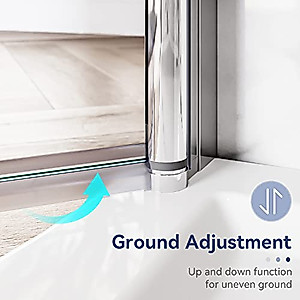 ELEGANT 32 in. W x 72 in. H Pivot Swing Shower Door, 1/4 in.Clear Glass Frameless Shower Door, Chrome Finish