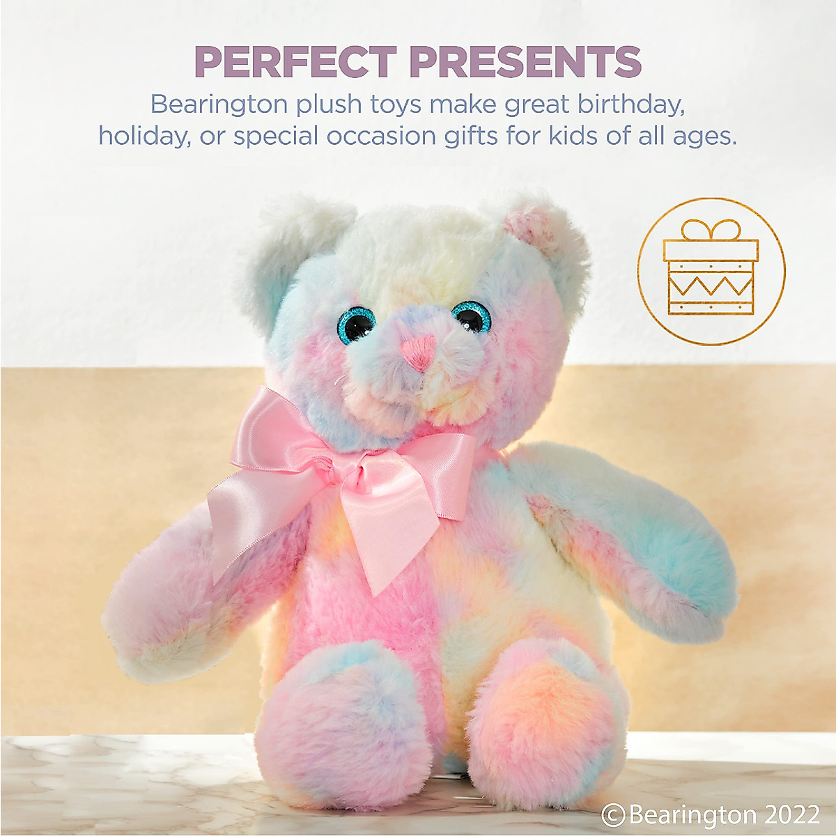 Bearington Candi Rainbow Plush Stuffed Animal Teddy Bear, 12 inches