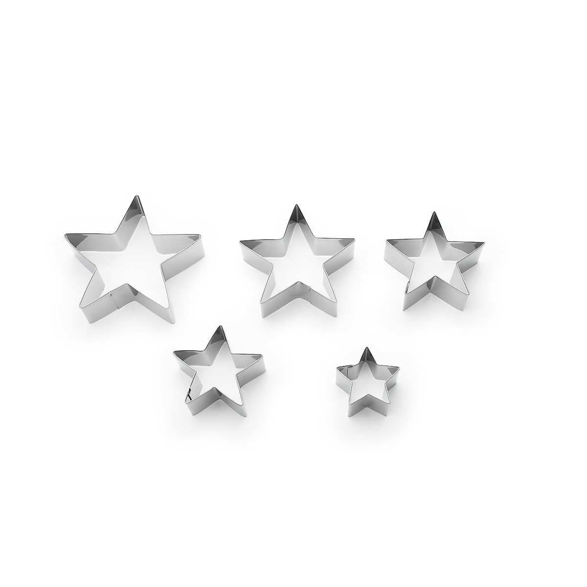Fox Run Star Cookie Cutter Set, Set of 5, Silver
