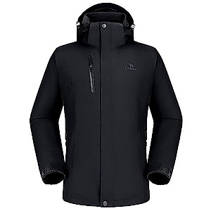 CAMEL CROWN Outdoor Jacket Men Winter Ski Jacket Windbreaker 3 in1 Hooded Rain Coat for Traveling Climbing Hiking