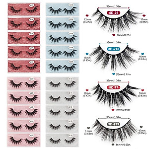 MAGEFY 20 Pairs Eyelashes, 4 Style Faux Mink Lashes Pack, Natural Look to Dramatic Long False Eyelashes, 16mm-20mm Handmade Reusable Soft Fake Eyelashes with Glitter Portable Boxes