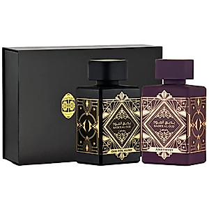 Lattafa Perfumes Bade'e Al Oud for Glory & Amethyst EDP - Eau de Parfum 100ml(3.4oz) | Saffron, Lavender, Nutmeg, Musk, Patchouli, Rose, Jasmine & Bergamot