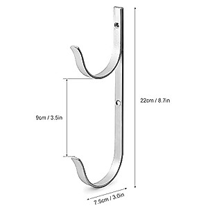 Pool Pole Hanger Garden Tools Supports Bracket Aluminium Pool Accessories Holder Horizontal Wall Stand Wall Mount for Telescopic Poles Skimmers Leaf Rakes Nets Brushes Vacuum Hose