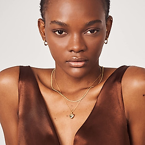 14k Real Gold Heart Necklace for Women | Puff Heart Necklaces in 14k Gold | Puffed Heart Pendant Necklace | Delicate Love Jewelry | Gifts for Birthday, 18"