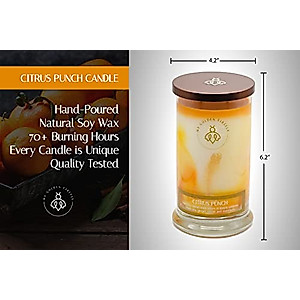 My Golden Firefly Scented Candles for Home and Spa | Citrus Punch Candle | 70+ Burning Hours, 16 Oz Large Candle | All Natural Soy Candle, Notes of Lemon Verbena, White Tea, Ginger (Citrus Punch)